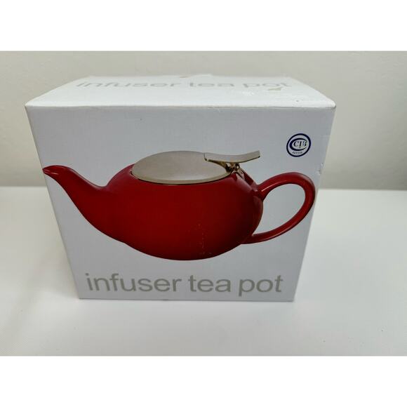 Certified International | Kitchen | Infuser Stoneware Red Tea Pot ...